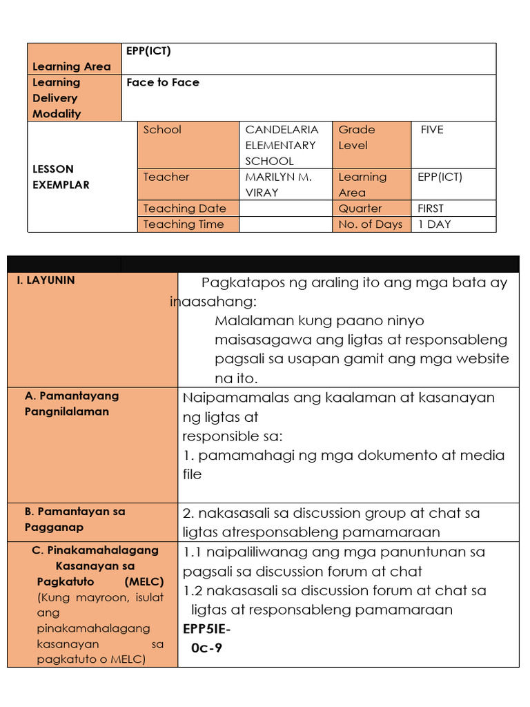 Cot Epp Ict 5 | PDF