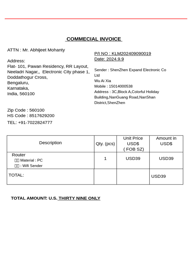 Aramex Shipping Invoice (2024-09-08 22 - 46 - 21) | PDF