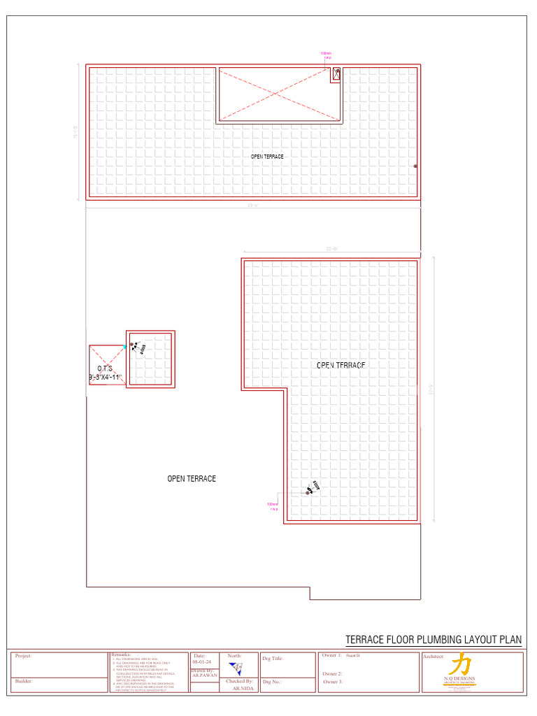 Terrace Plumbing Layout Plan | PDF