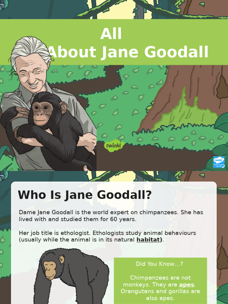 All About Jane Goodall | PDF | Chimpanzee | Zoology