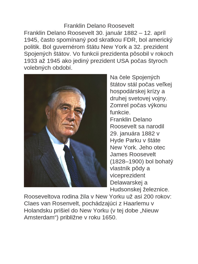 Franklin Delano Roosevelt 30 | PDF