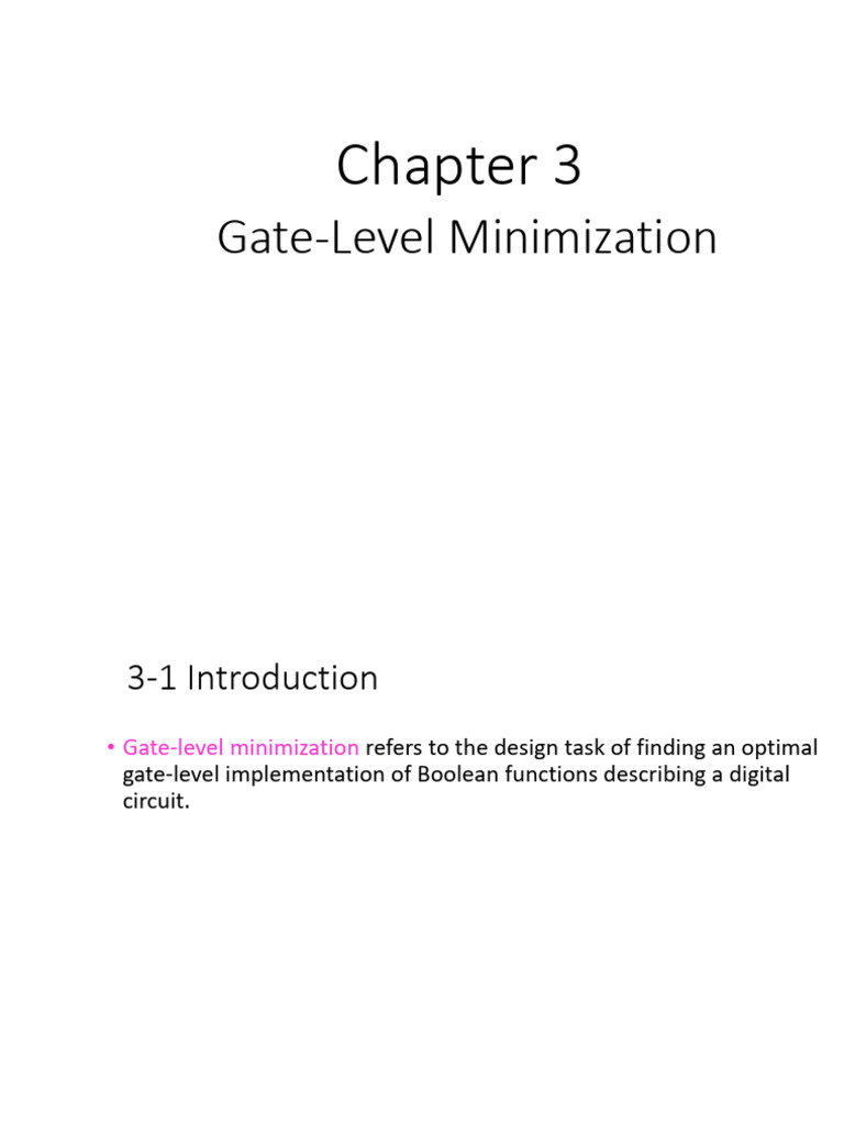 Chapter 3 Gate Level Minimization Pdf Boolean Algebra Teaching