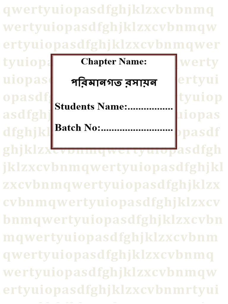 Chem chap 3 paper 2 | PDF | Parts Per Notation | Continuum Mechanics