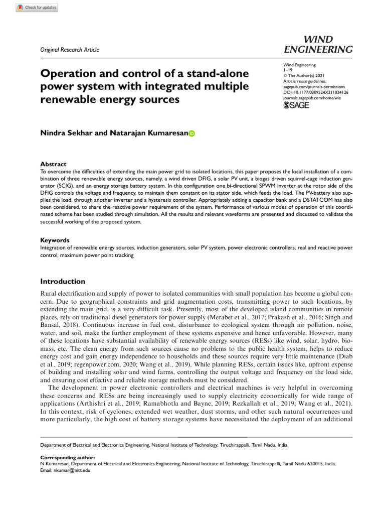 Wind Engineering - Paper - 0309524x211024126 | PDF | Power Inverter ...