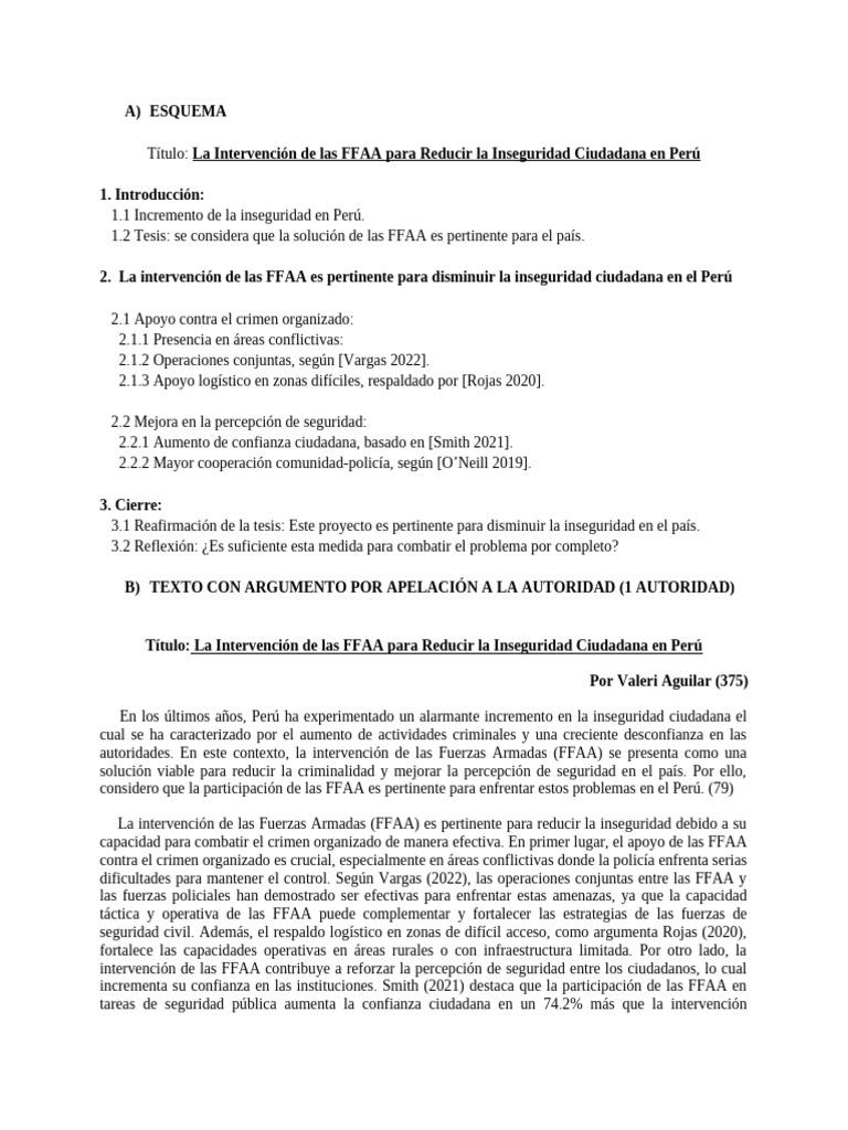 FFAA y la Inseguridad Ciudadana en Perú | PDF | Policía | Valores