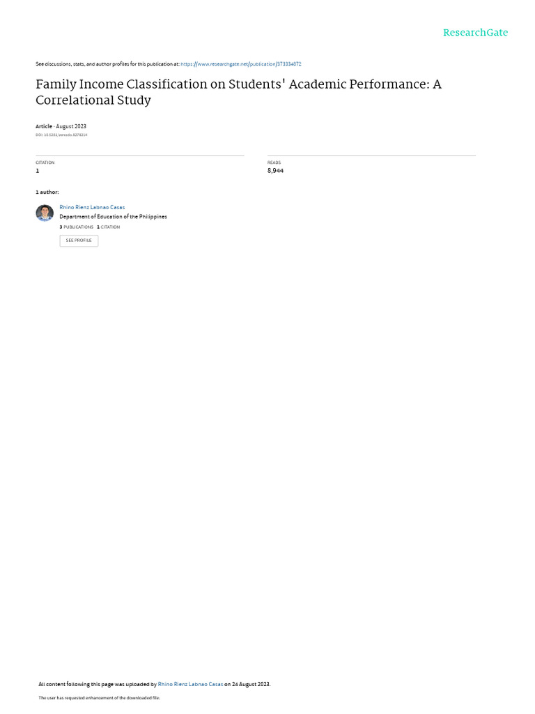 Family Income & Student Performance Study | PDF | P Value