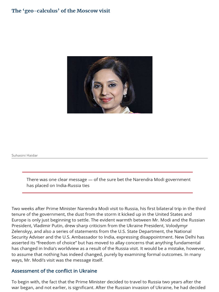 Moscow Visit (IR) | PDF | Russia | World Politics