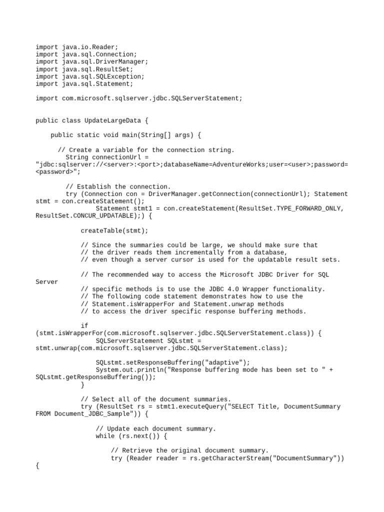 updateLargeData | PDF | Sql | Software Development