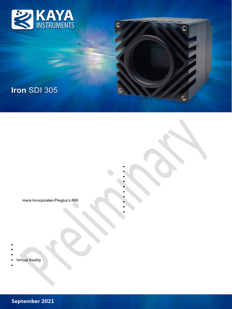 kaya_iron_sdi_305_camera_datasheet | PDF | Camera | Frame Rate