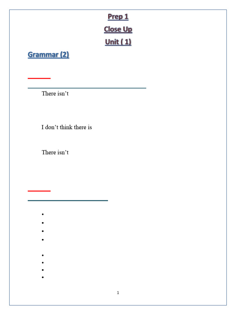 Close Up Unit 1 - Grammar 2 | PDF | Language Mechanics | Semantics