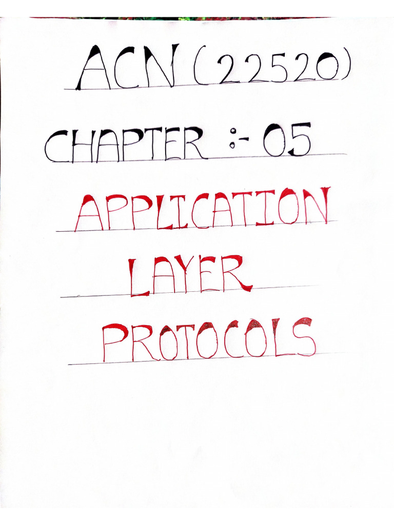 ACN - 5. Application Layer Protocols. | PDF