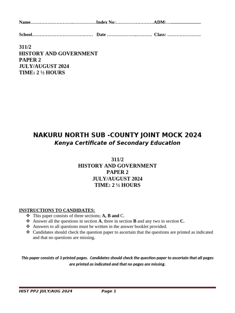 History Government PP2 QS | PDF