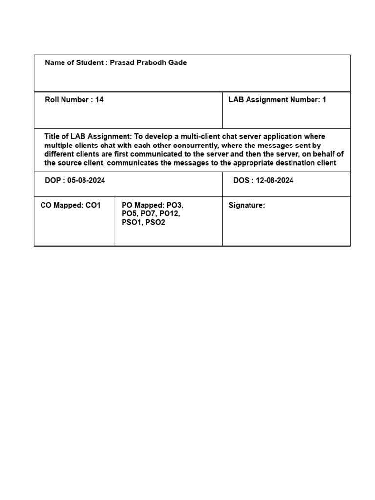 14 A Prac1 DSCC Prasad | PDF | Network Socket | Port (Computer Networking)