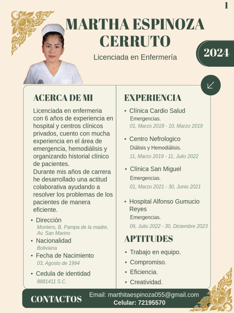 CV MARTHA | PDF | Enfermería | Ciencias de la Salud