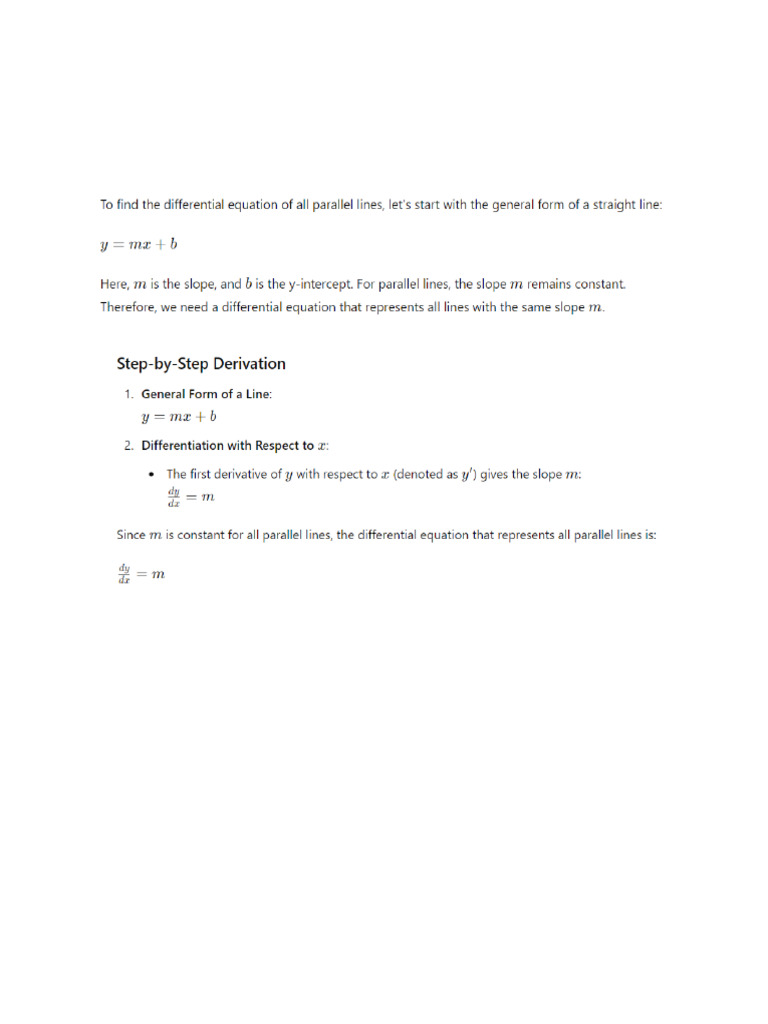 Parallel Lines Differential Equation | PDF