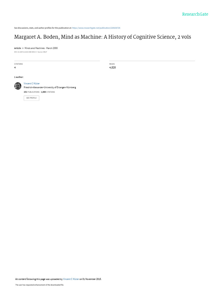 2007_Boden_review_MM | PDF | Cognitive Science | Mind