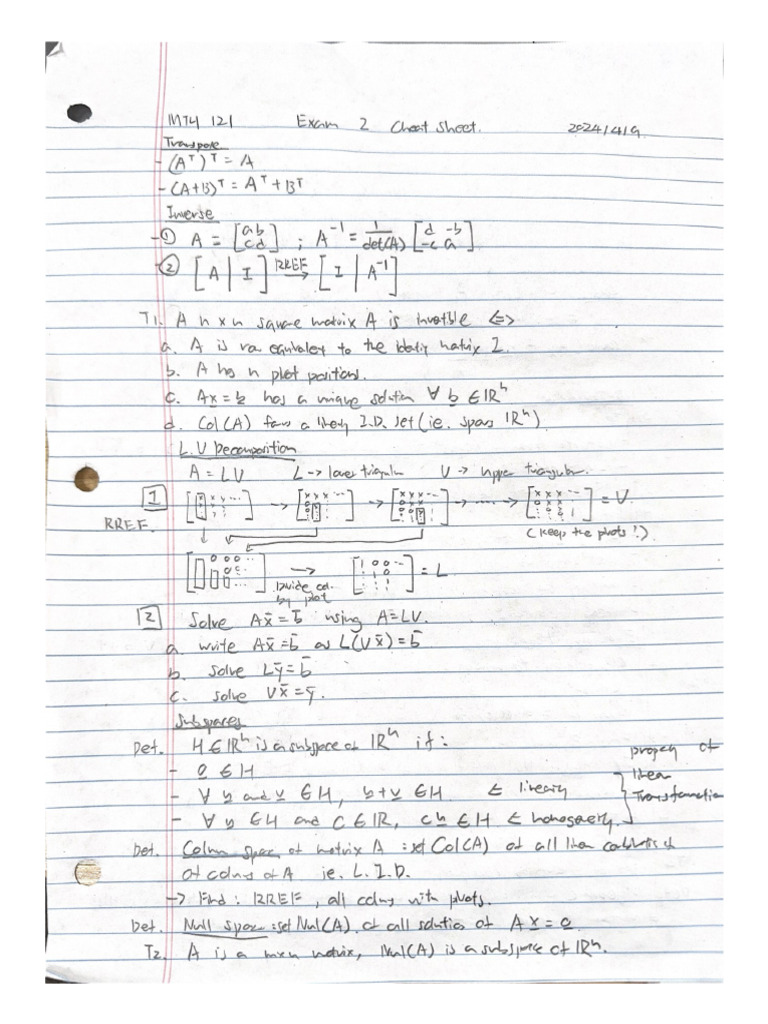 MTH121-Exam2 Cheatsheet | PDF