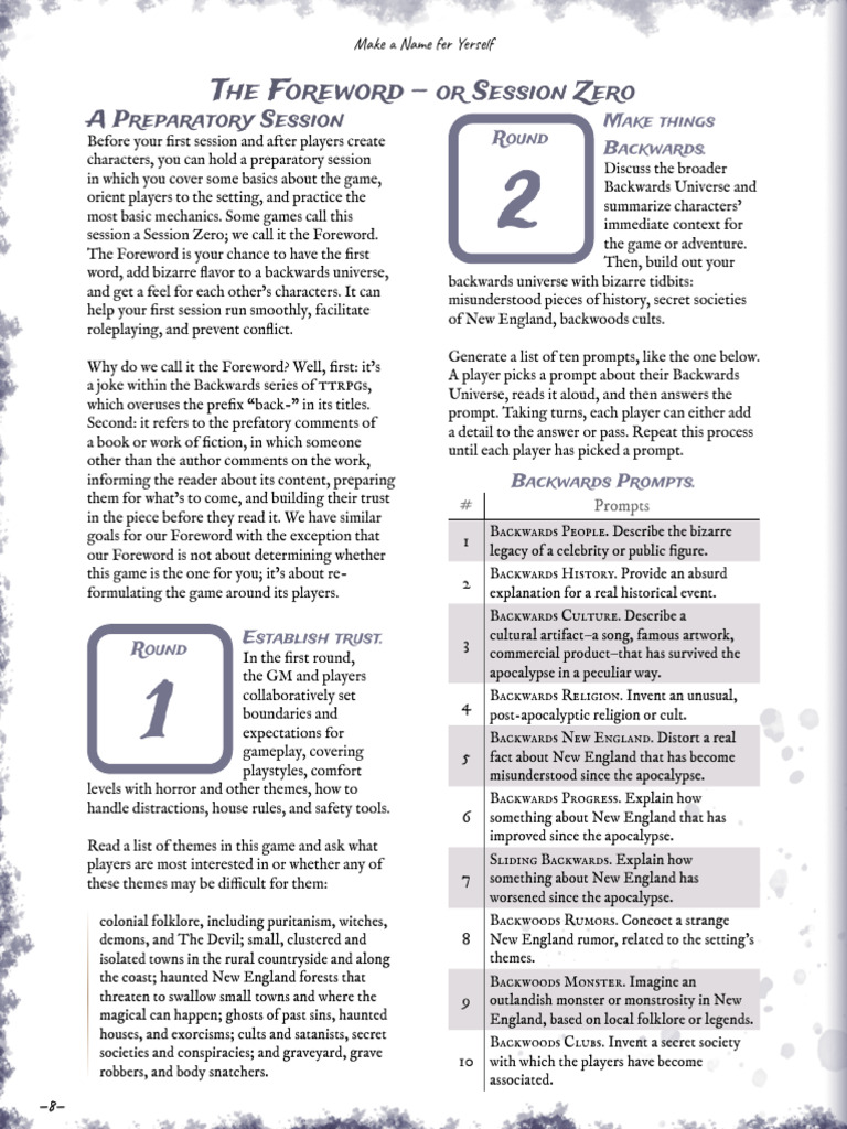 BackWOODS_Handout_Foreword or Session Zero | PDF