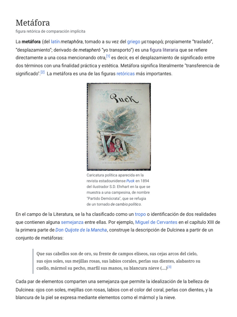 Metáfora - Wikipedia, La Enciclopedia Libre | PDF | Metáfora | Semiótica