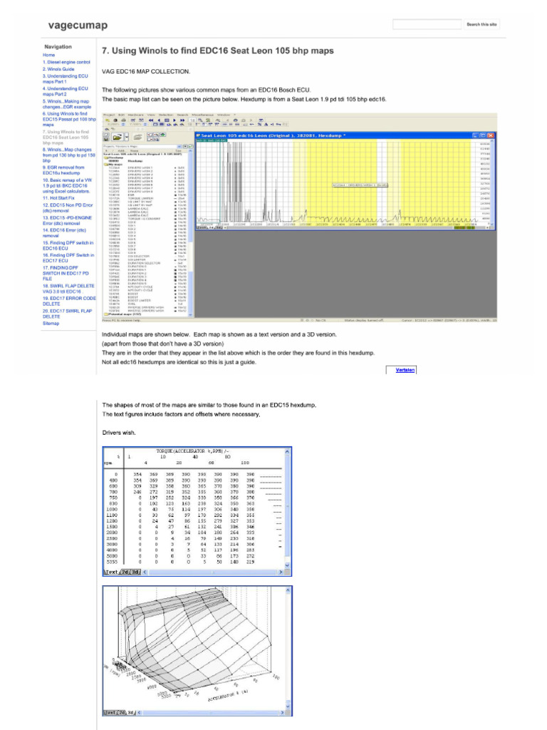 Using Winols To Find EDC16 Seat Leon 105 BHP Maps | PDF