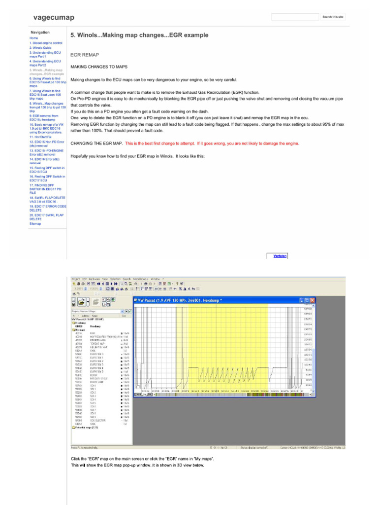 Winols... Making Map Changes... EGR Example | PDF