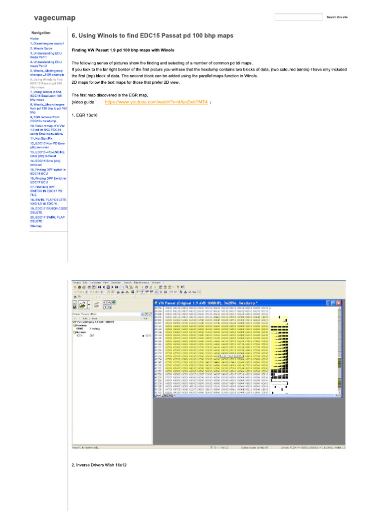 Using Winols To Find EDC15 Passat PD 100 BHP Maps | PDF