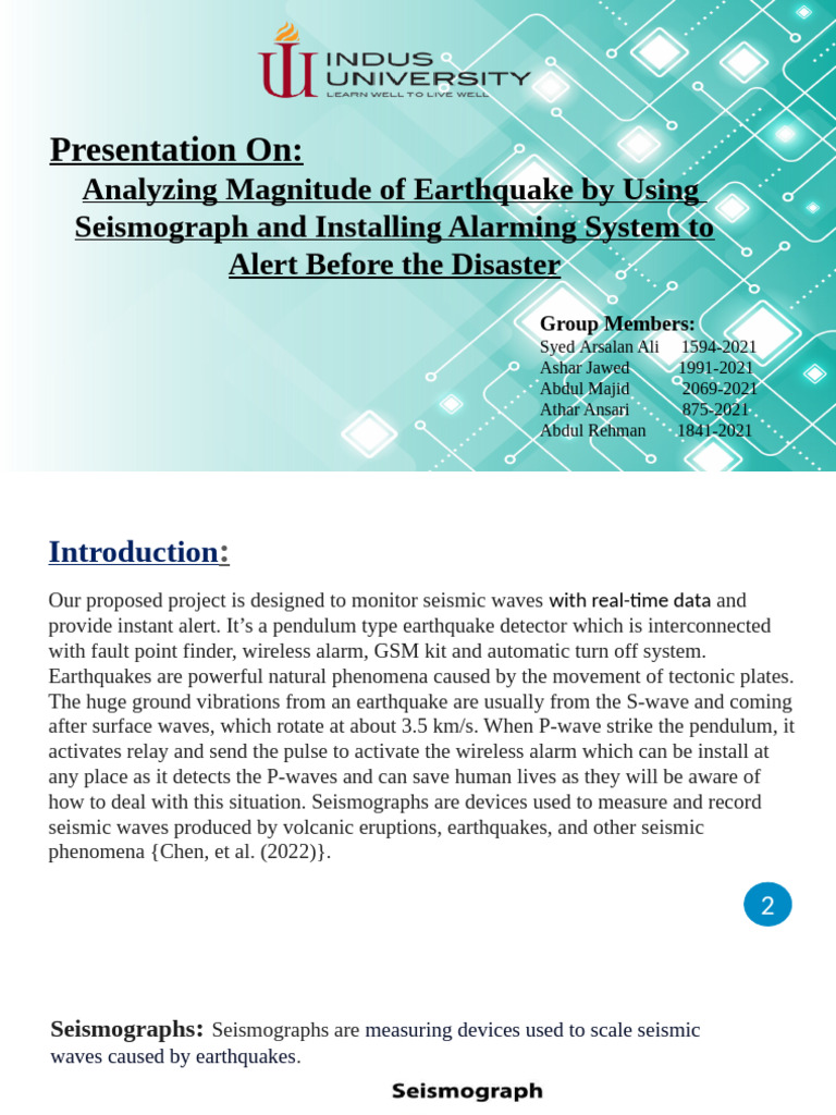 FYP 1 Pres Final | PDF | Seismology | Earthquakes
