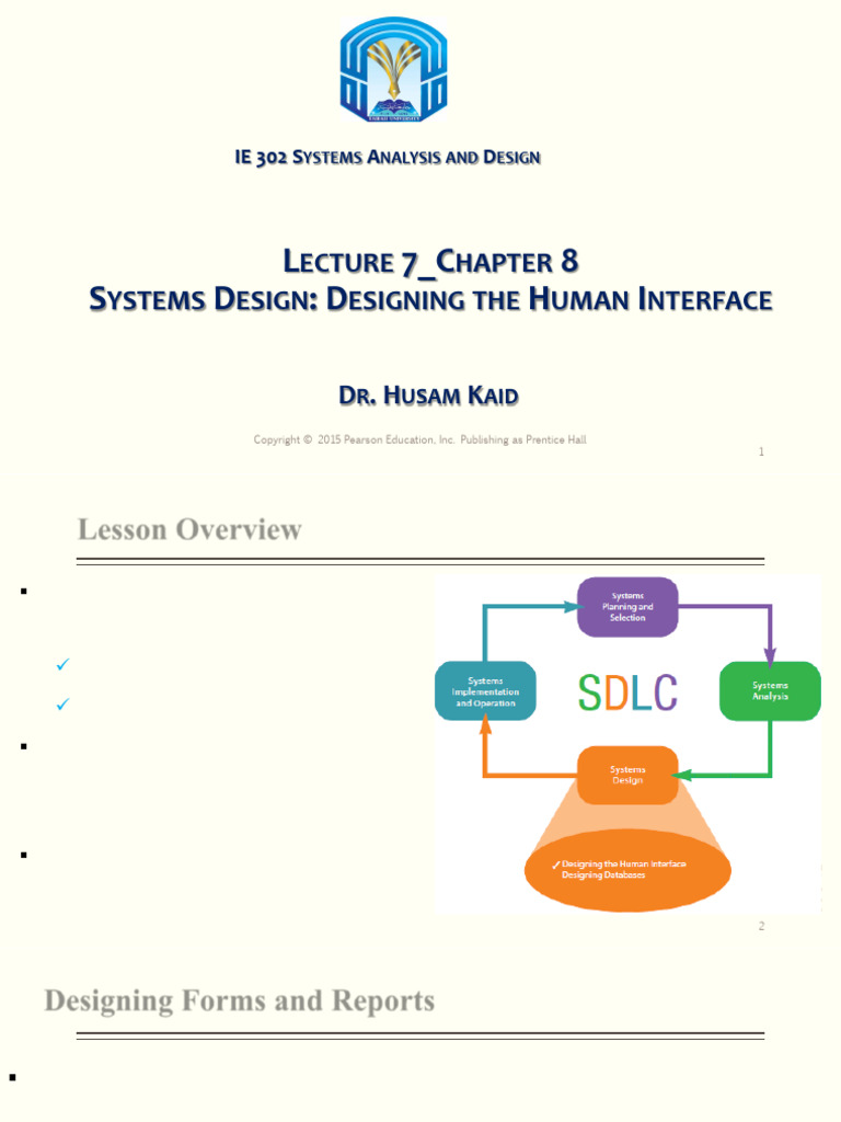 Lecture - 07 - Ch08-Systems Design-Designing The Human Interface | PDF | Usability | Interface ...