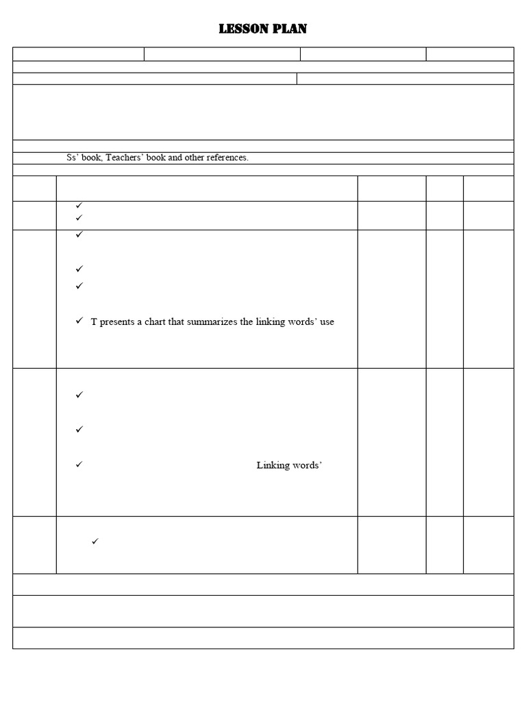 Writing Linking Words | PDF | Lesson Plan | Behavior Modification