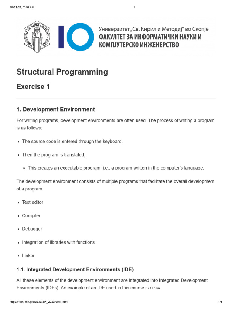 auditory exercises 1 | PDF | Integrated Development Environment | Computer Program
