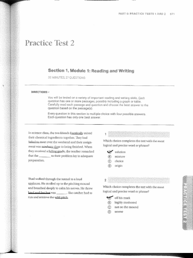 Barron Test 2 Full Lenght Question Paper | PDF