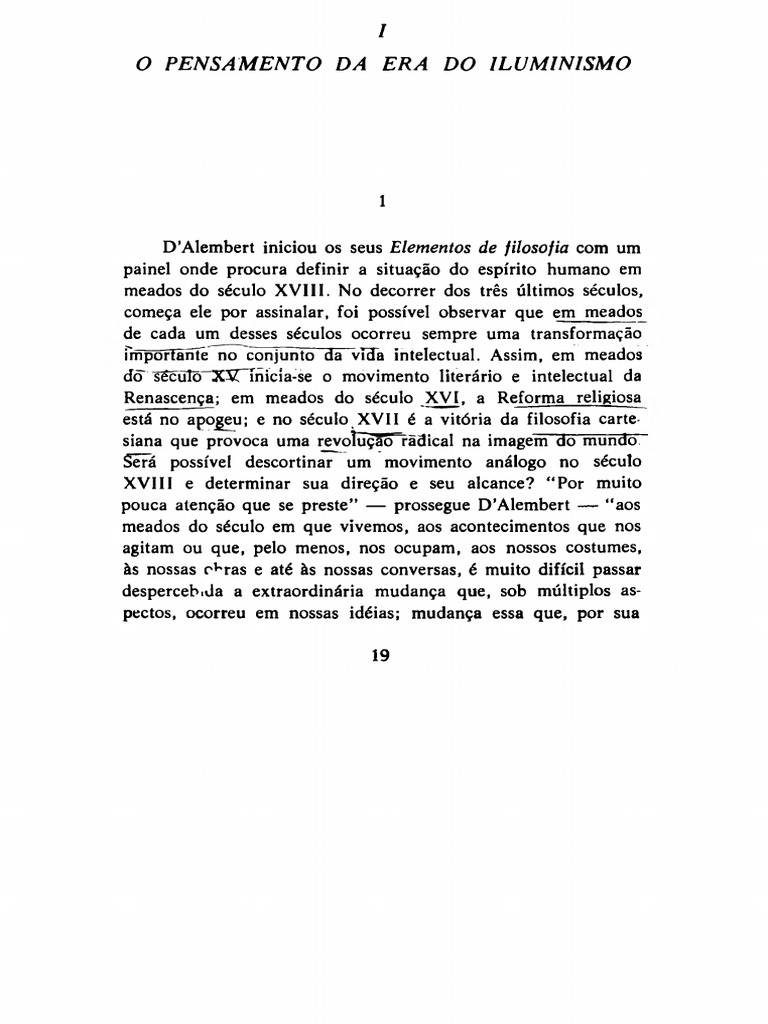 CASSIRER, Ernst - O Pensamento Da Era Do Iluminismo - in A Filosofia Do Iluminismo | PDF