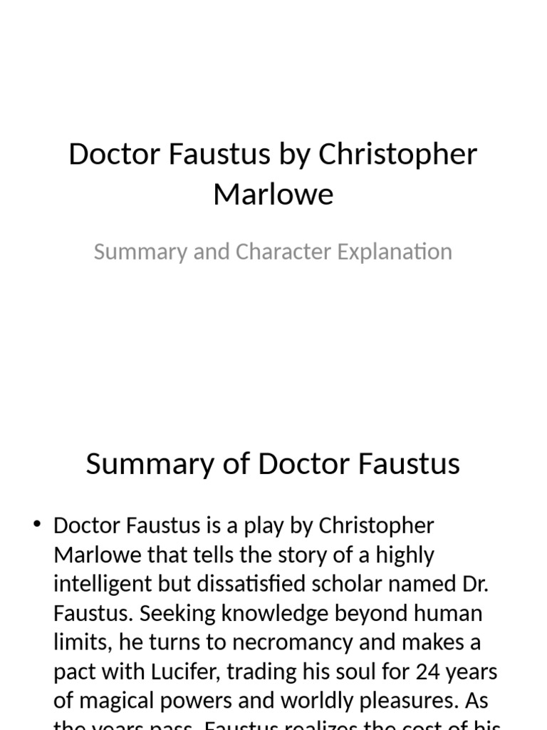 Doctor Faustus Presentation | PDF