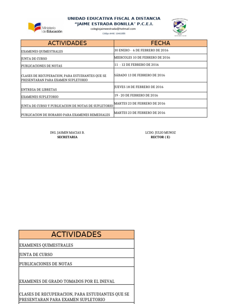 Cronograma De Los Terceros Pdf