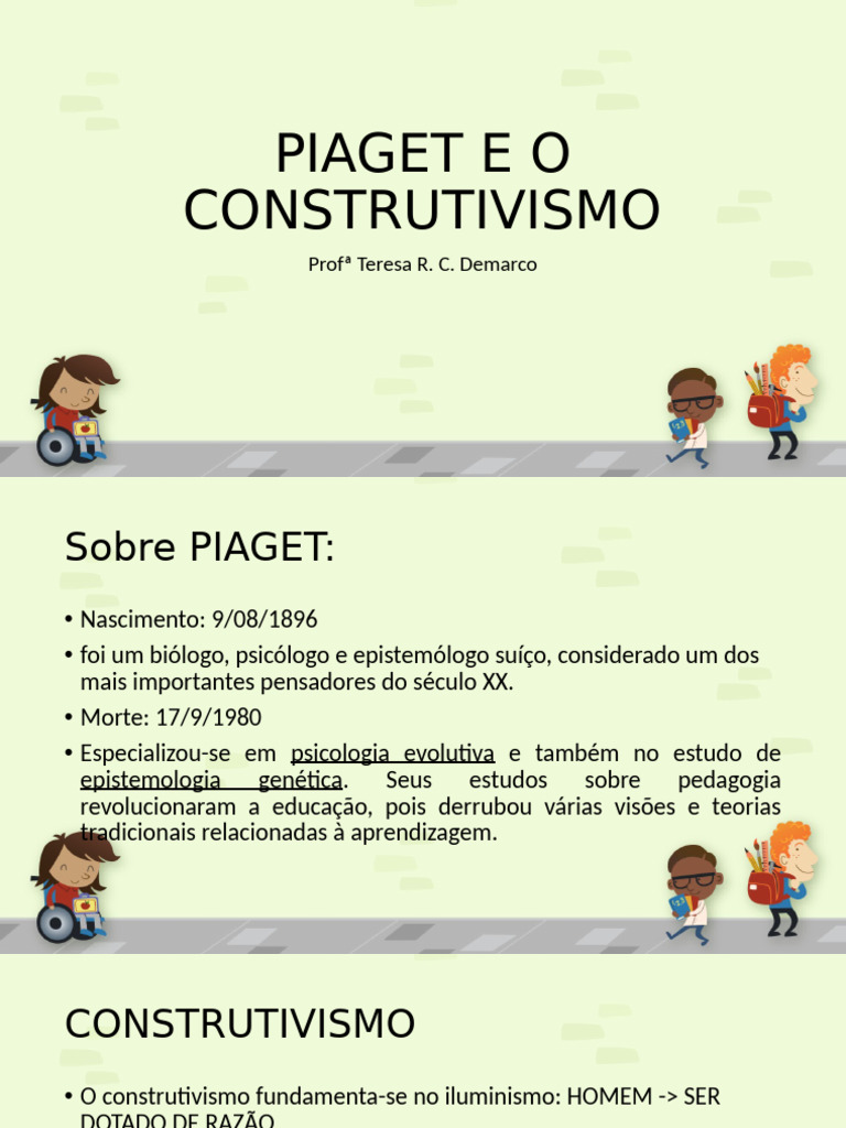 Piaget e o Construtivismo 1 | PDF | Aprendizado | Conhecimento