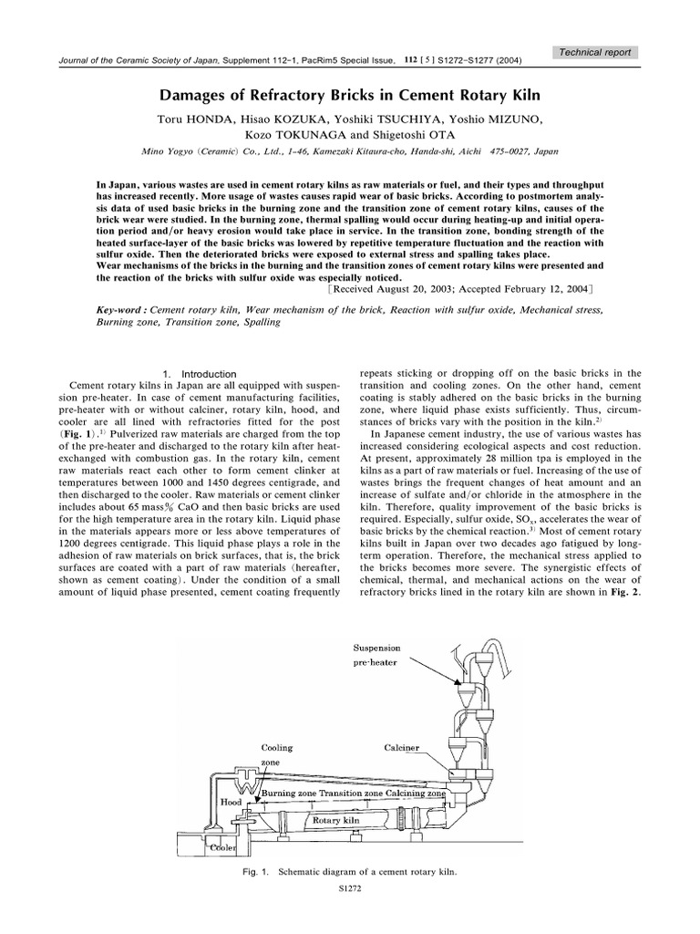 Kiln Refractory Damage | PDF | Cement | Brick
