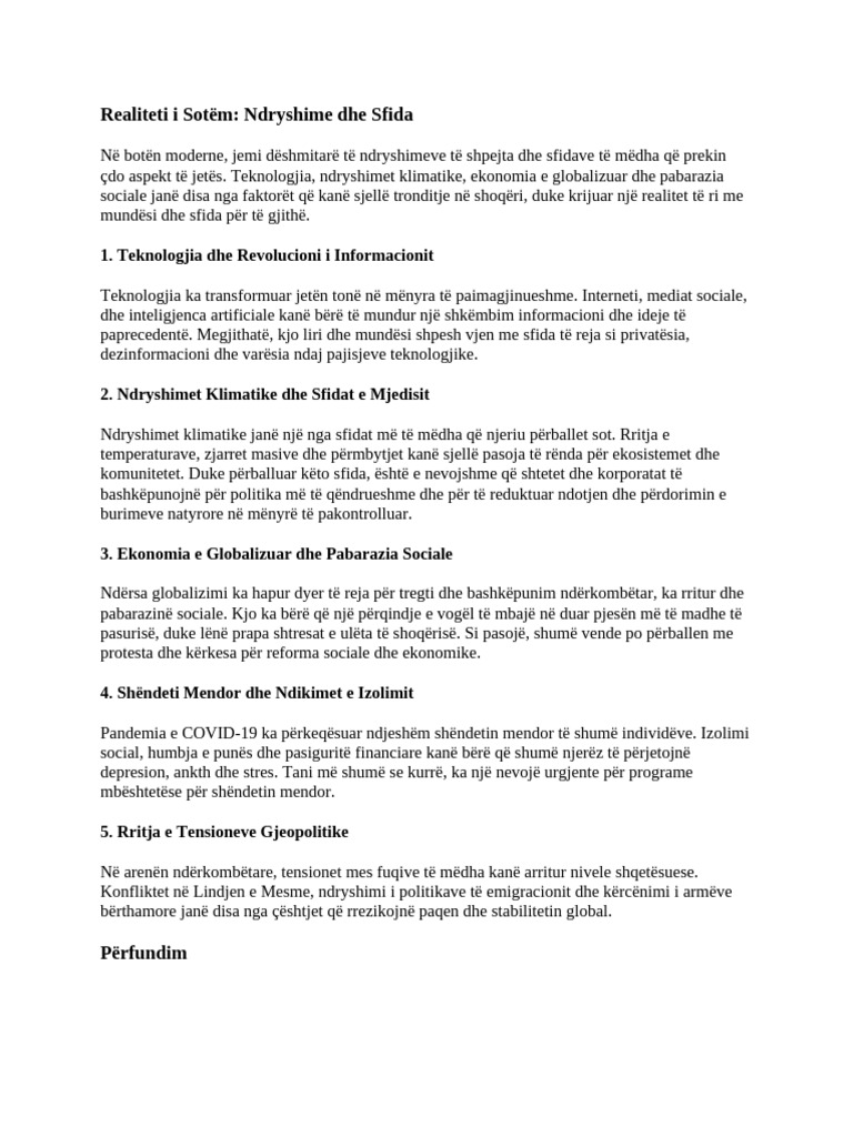 Realiteti I Sotëm | PDF