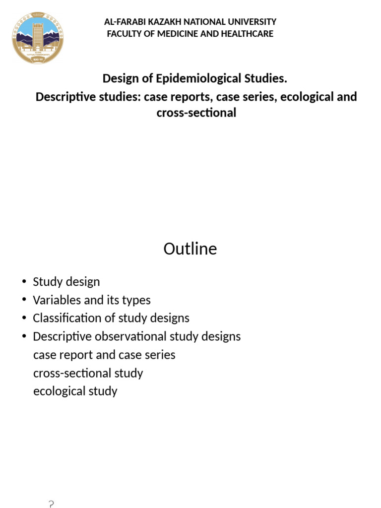 2. Study Design. Descriptive Studies | PDF | Cohort Study | Clinical ...
