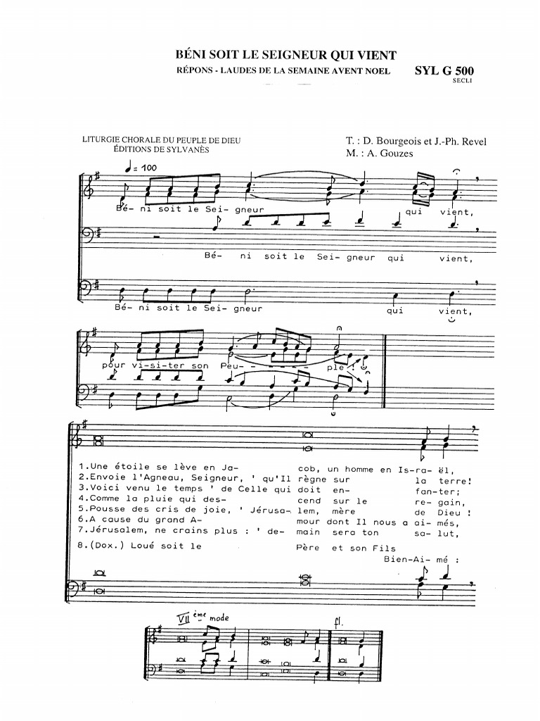 Beni Soit Le Seigneur Qui Vient | PDF