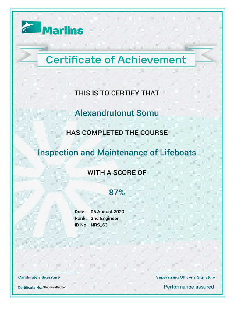 AlexandruIonut Somu_Inspection and Maintenance of Lifeboats_certificate ...