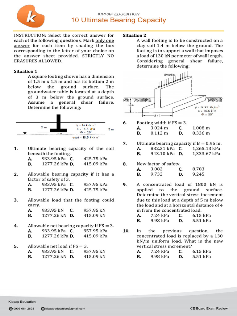 Ultimate Bearing Capacity Review | PDF | Horticulture | Solid Mechanics