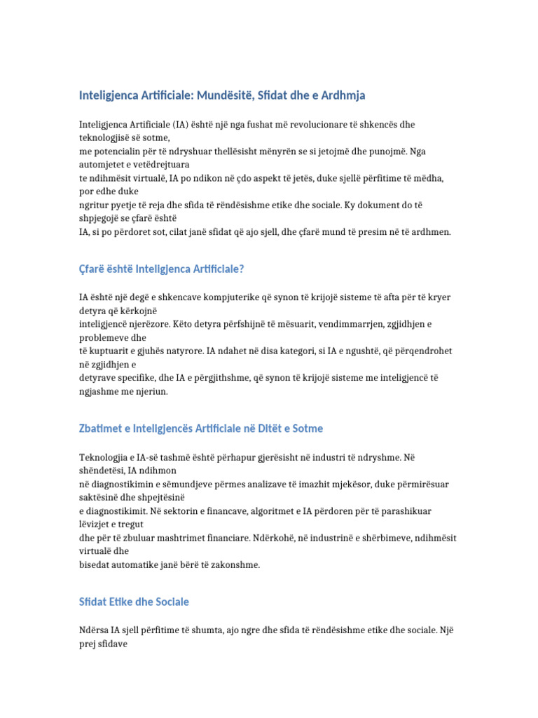 Artificial Intelligence Document | PDF