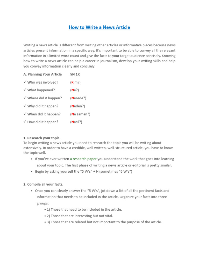 2-How To Write A News Article | PDF | News | Human Communication