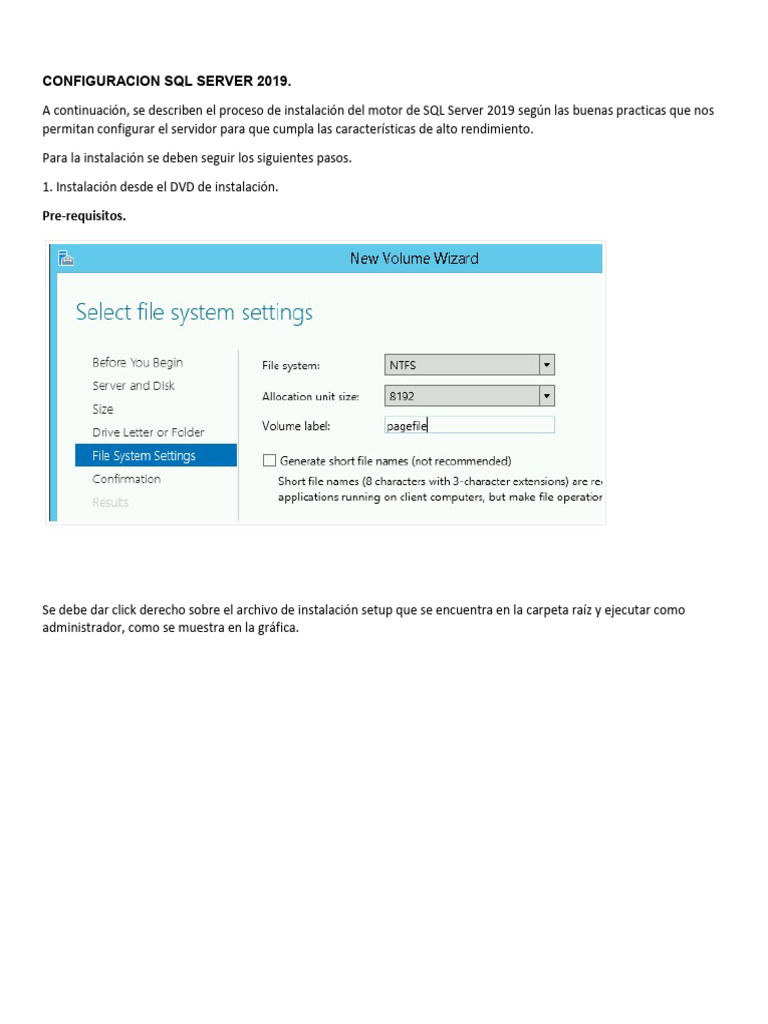 Crea Una Instancia de SQL Server de Alto Rendimiento 2019 | PDF