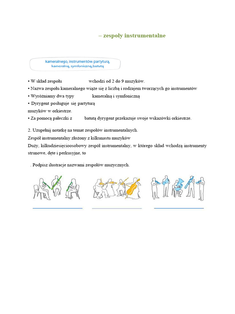 Karta Pracy Orkiestra I Zespoly Instrumentaln | PDF