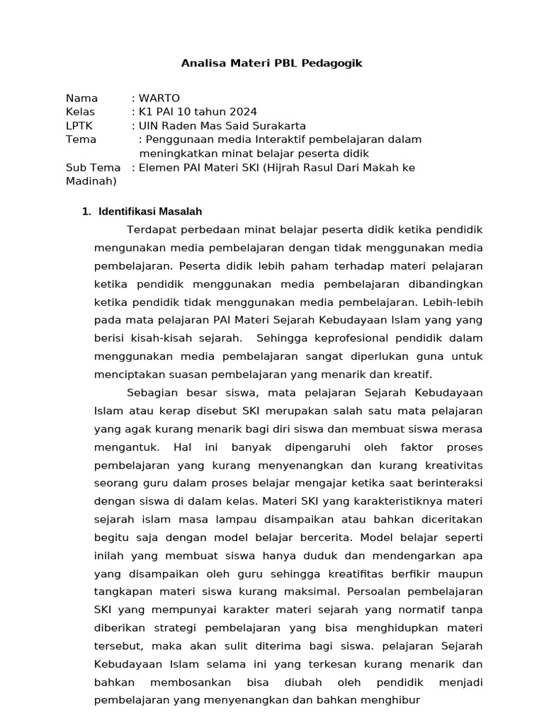 Pak Warto PBL Modul 1 | PDF