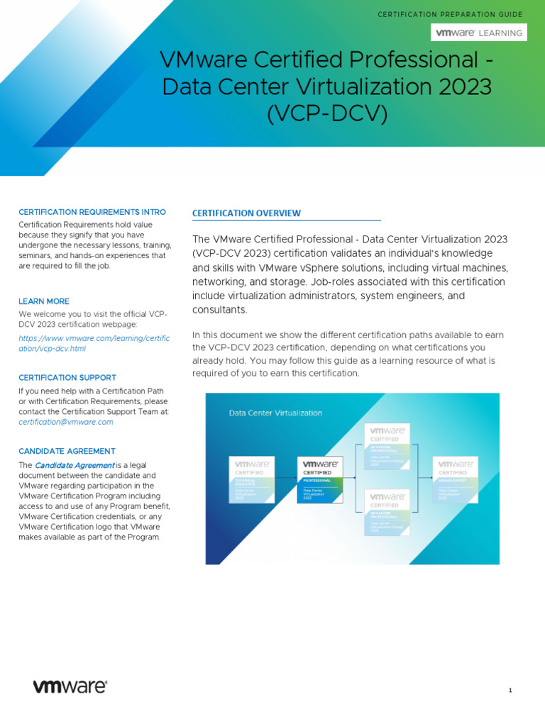 VCP-DCV 2023 Certification Guide | PDF | Certification | Virtualization