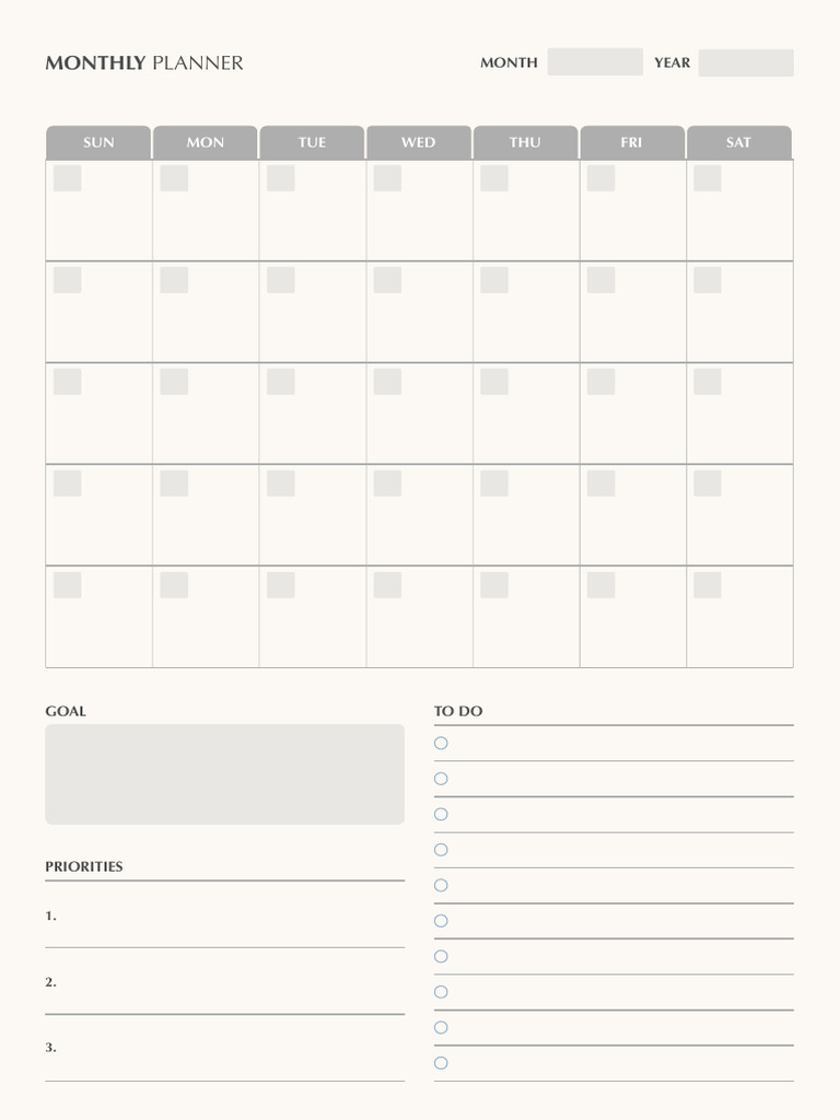 Monthly Planner Template | PDF