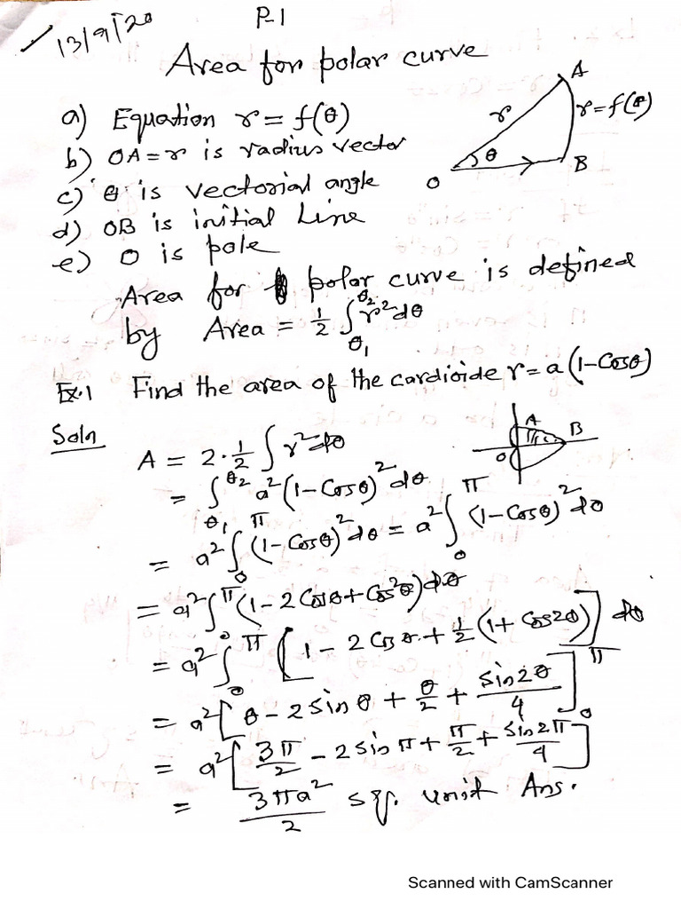 Area for Polar Curve | PDF