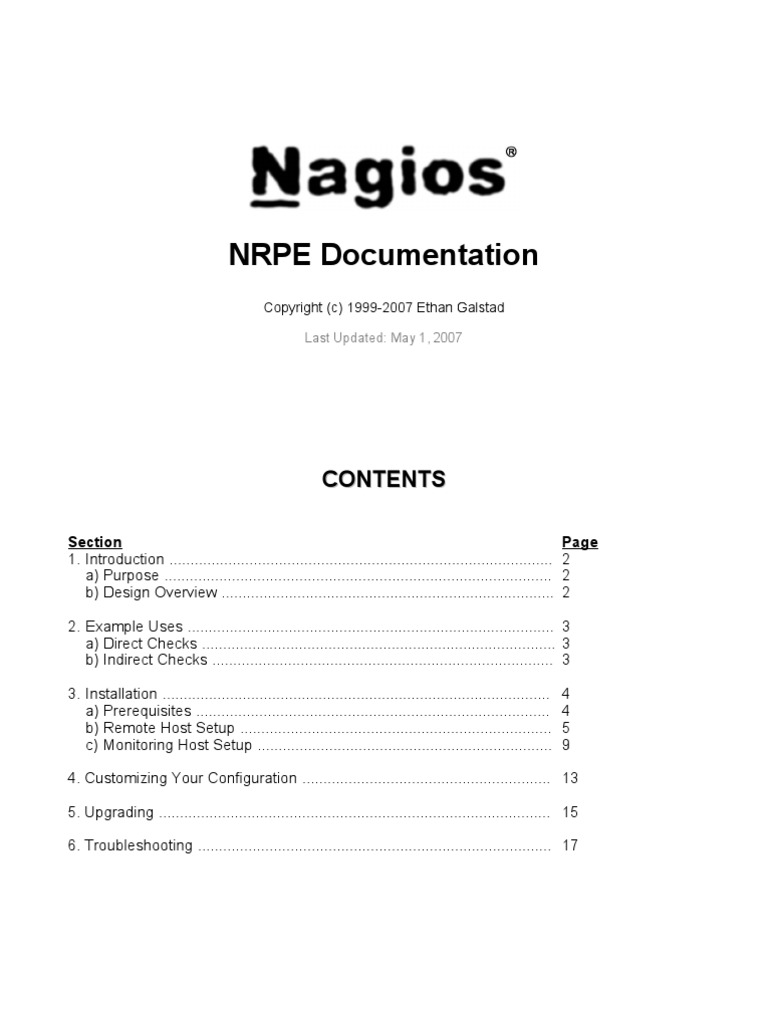 Nagios NRPE | PDF | Software Engineering | Utility Software